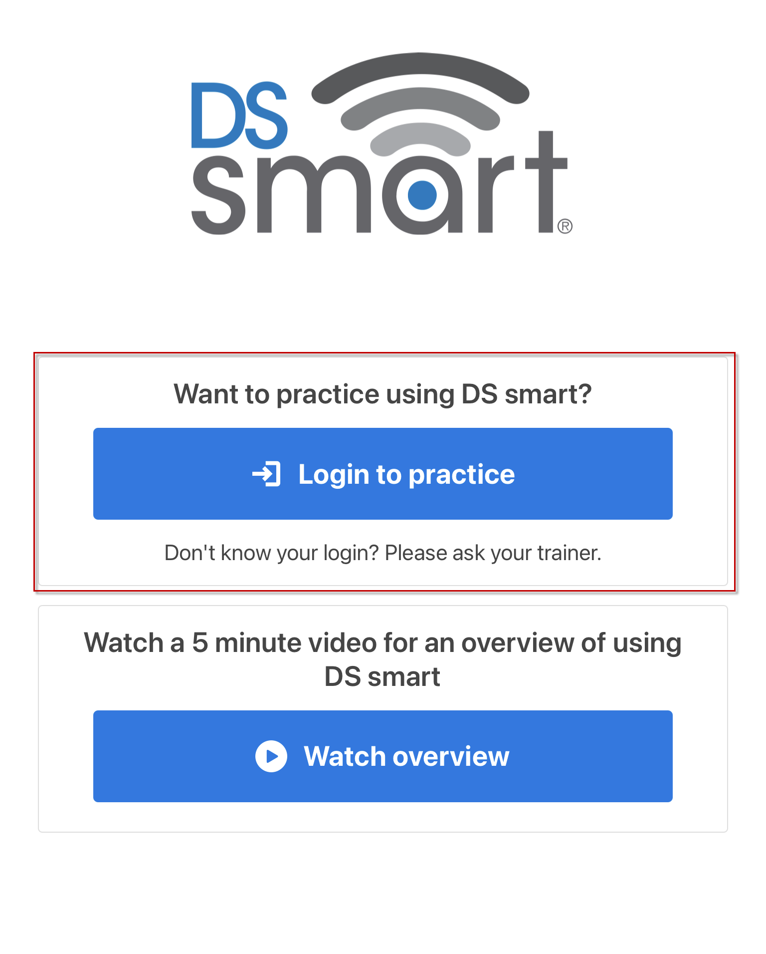 Entering Training Mode on DS smart® – DS smart®